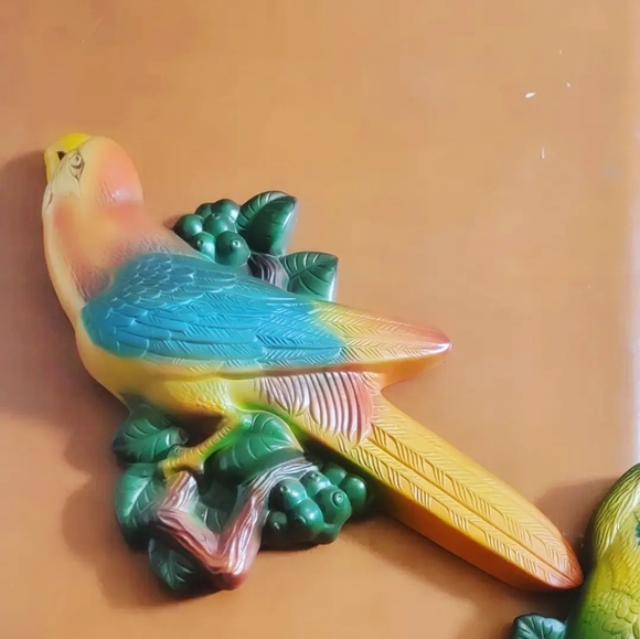 American Vintage | Art | Pair Miller 967 2 Chalkware Birds Tropical ...